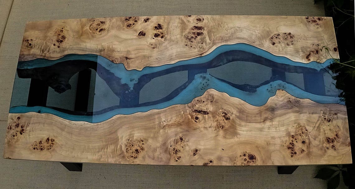 SOLD Live Edge River Table With Epoxy Resin SOLD - Etsy
