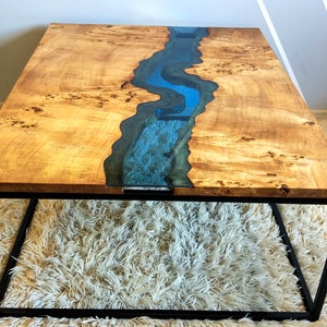 Live Edge River Glass Coffee Table - Etsy