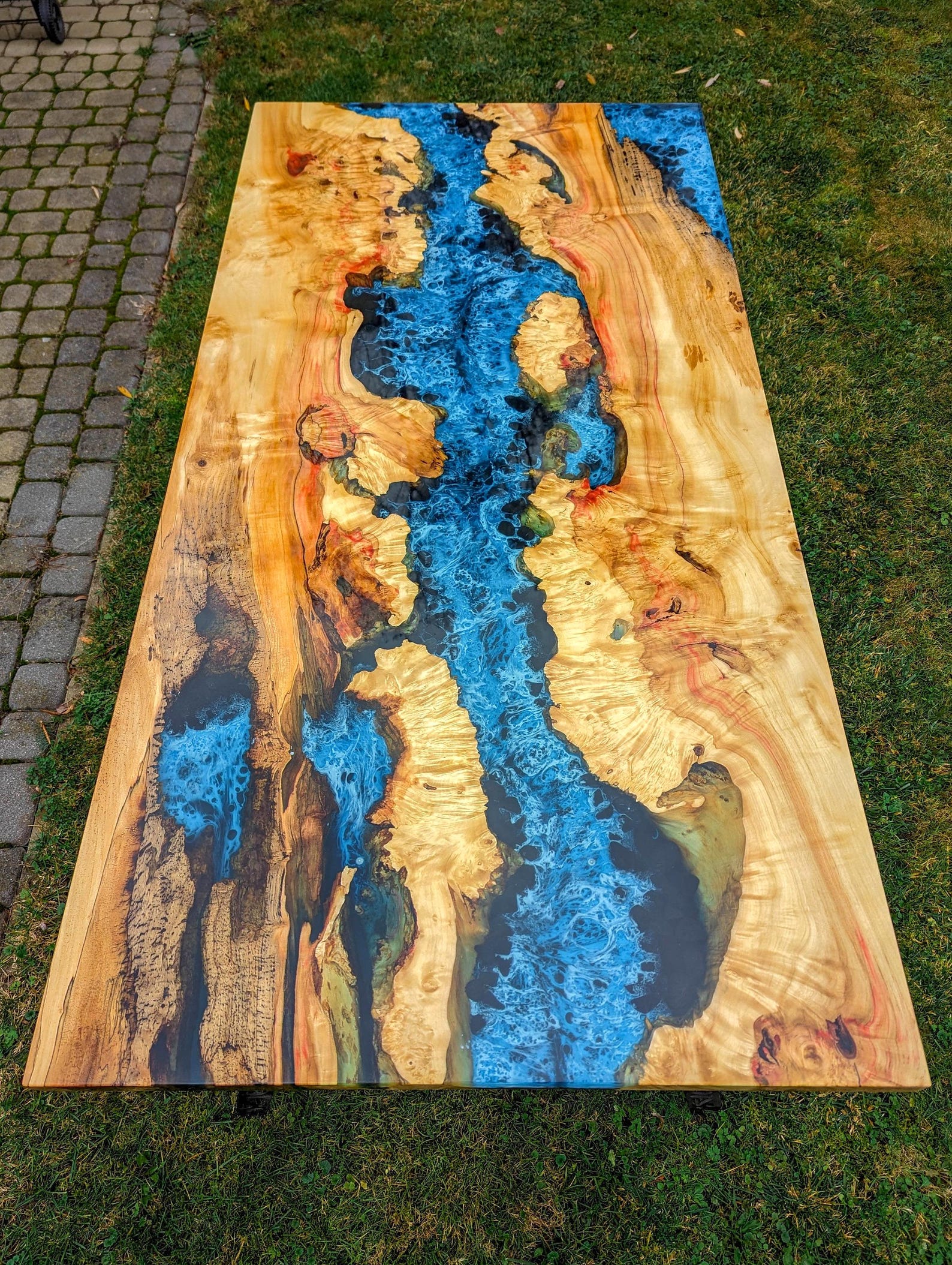 Available, Ocean Epoxy River Table Made From Ash-leaf Maple Wood - Etsy