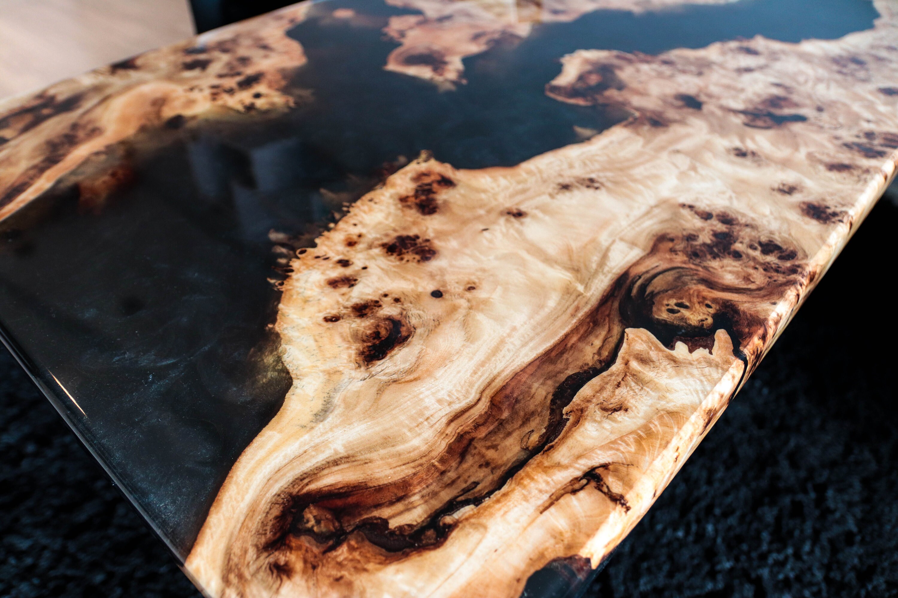 SOLD River Black Metallic Epoxy Coffee Table SOLD - Etsy