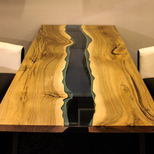 Round Live Edge Walnut River Table - Etsy