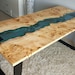 Live Edge River Table With Blue Glass River - Etsy