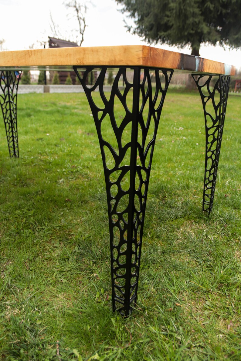 White Pearl Maple Wood Epoxy River Table - Etsy