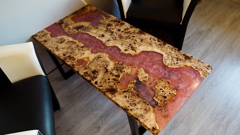 Available, River Pink Metalic Epoxy River Coffee Table With a Lake - Etsy