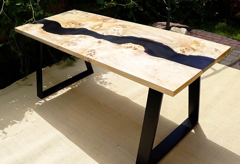 SOLD Black River Table With Epoxy Inlay SOLD - Etsy