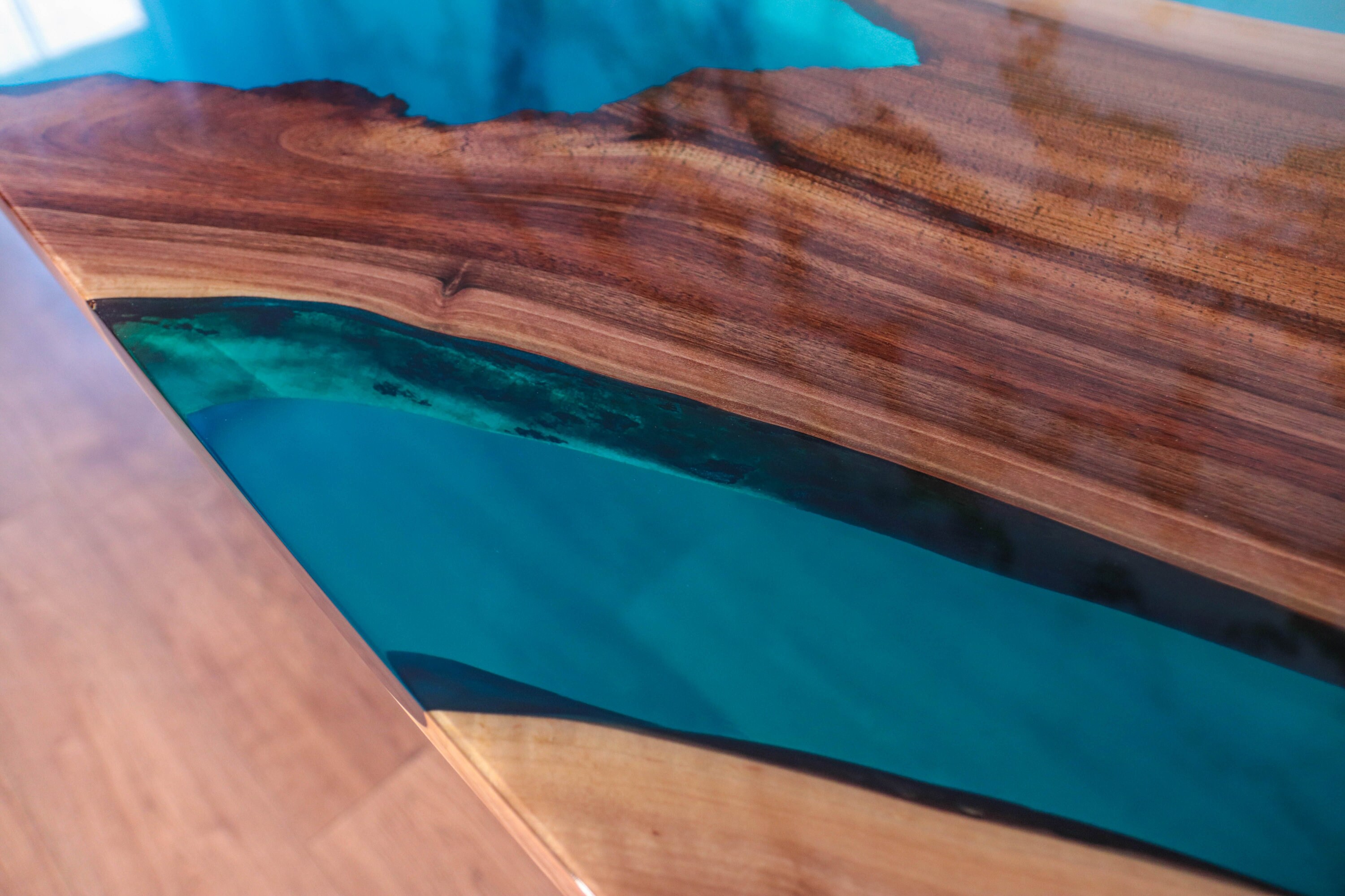 SOLD Live Edge Walnut River Table With Turquoise Epoxy SOLD - Etsy