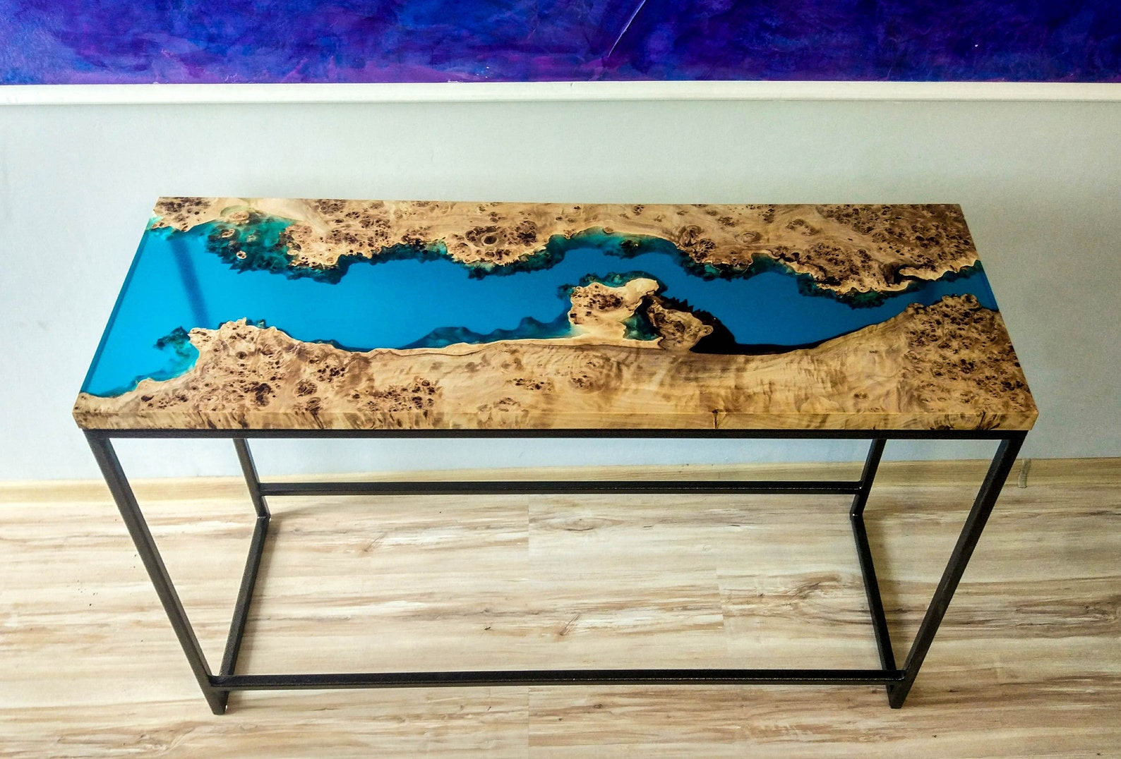 SOLD Entry River Table With Epoxy Inlay, Console River Table SOLD - Etsy