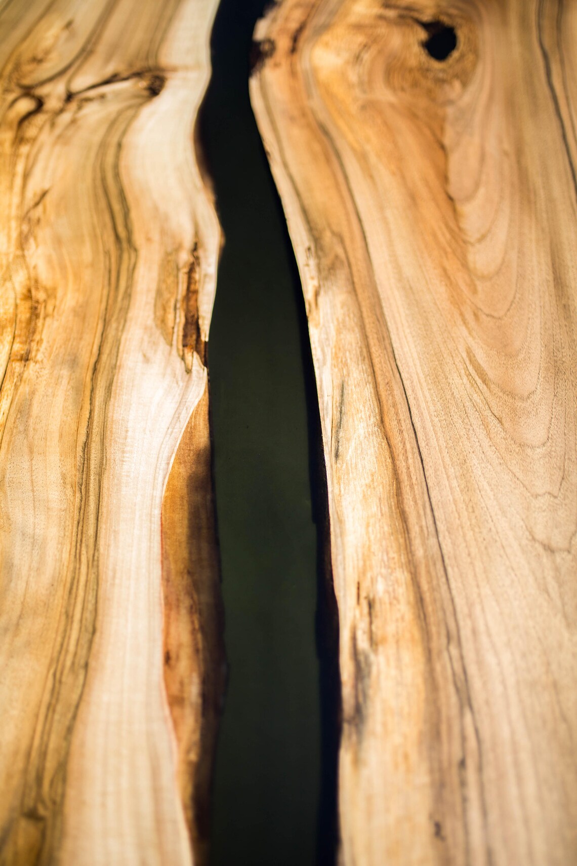 SOLD Live Edge River Walnut Table With Black Epoxy SOLD - Etsy