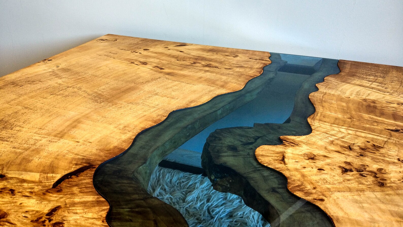 Live Edge River Glass Coffee Table - Etsy