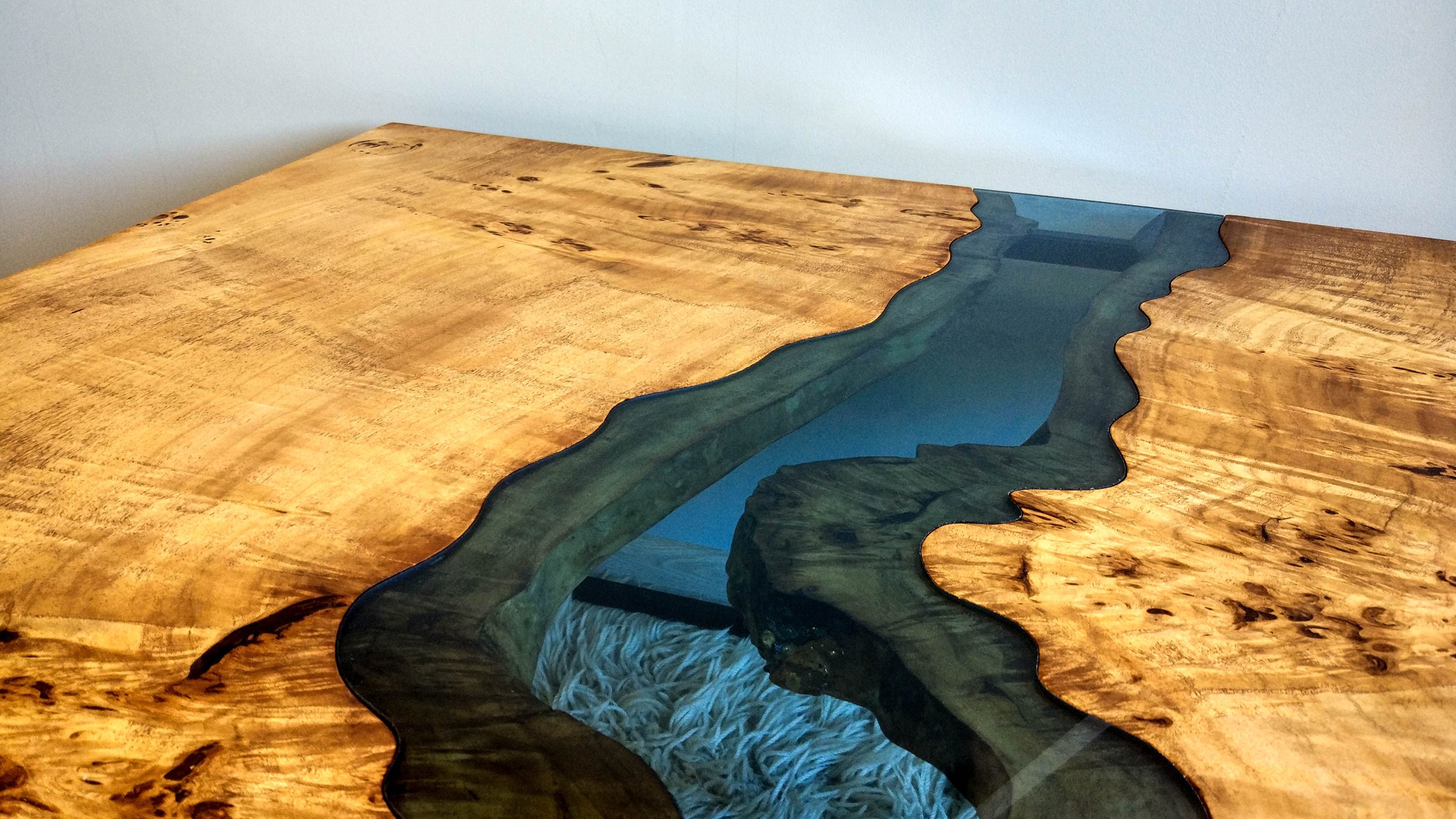 Live Edge River Glass Coffee Table - Etsy
