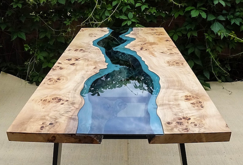 SOLD Live Edge River Table With Epoxy Resin SOLD - Etsy