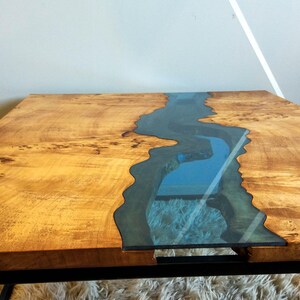 Live Edge River Glass Coffee Table - Etsy