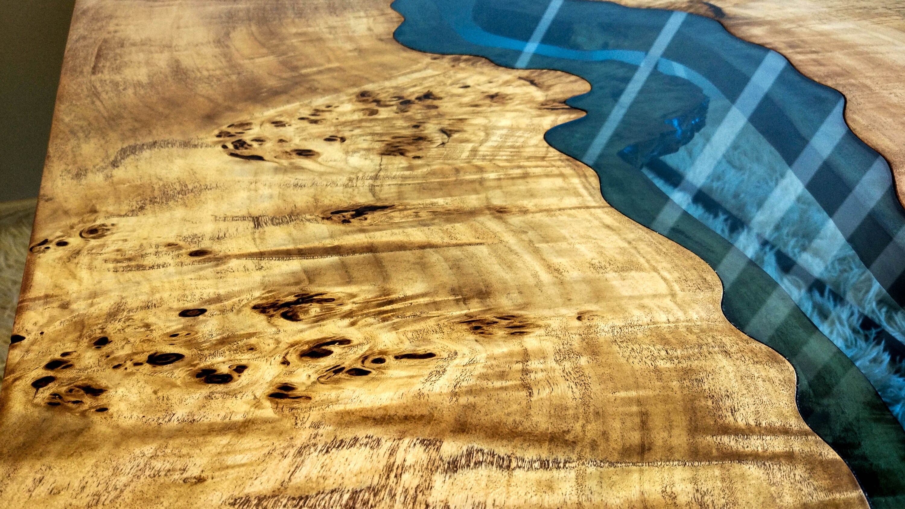 Live Edge River Glass Coffee Table - Etsy