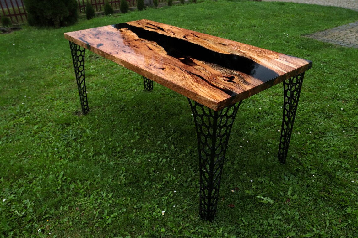 Available Black Spalted Maple Epoxy Resin River Table - Etsy