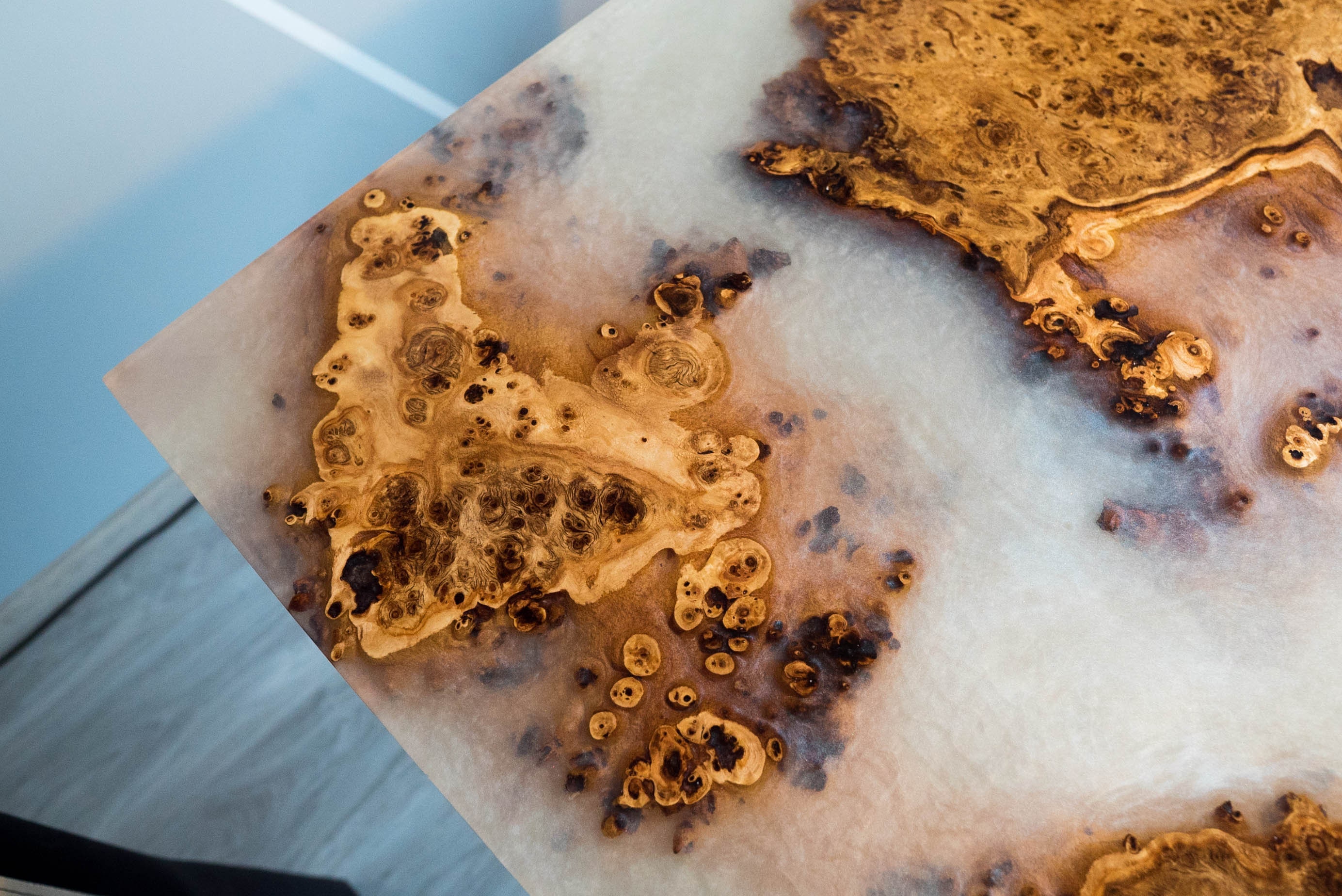 White Metallic Epoxy River Island Table - Etsy