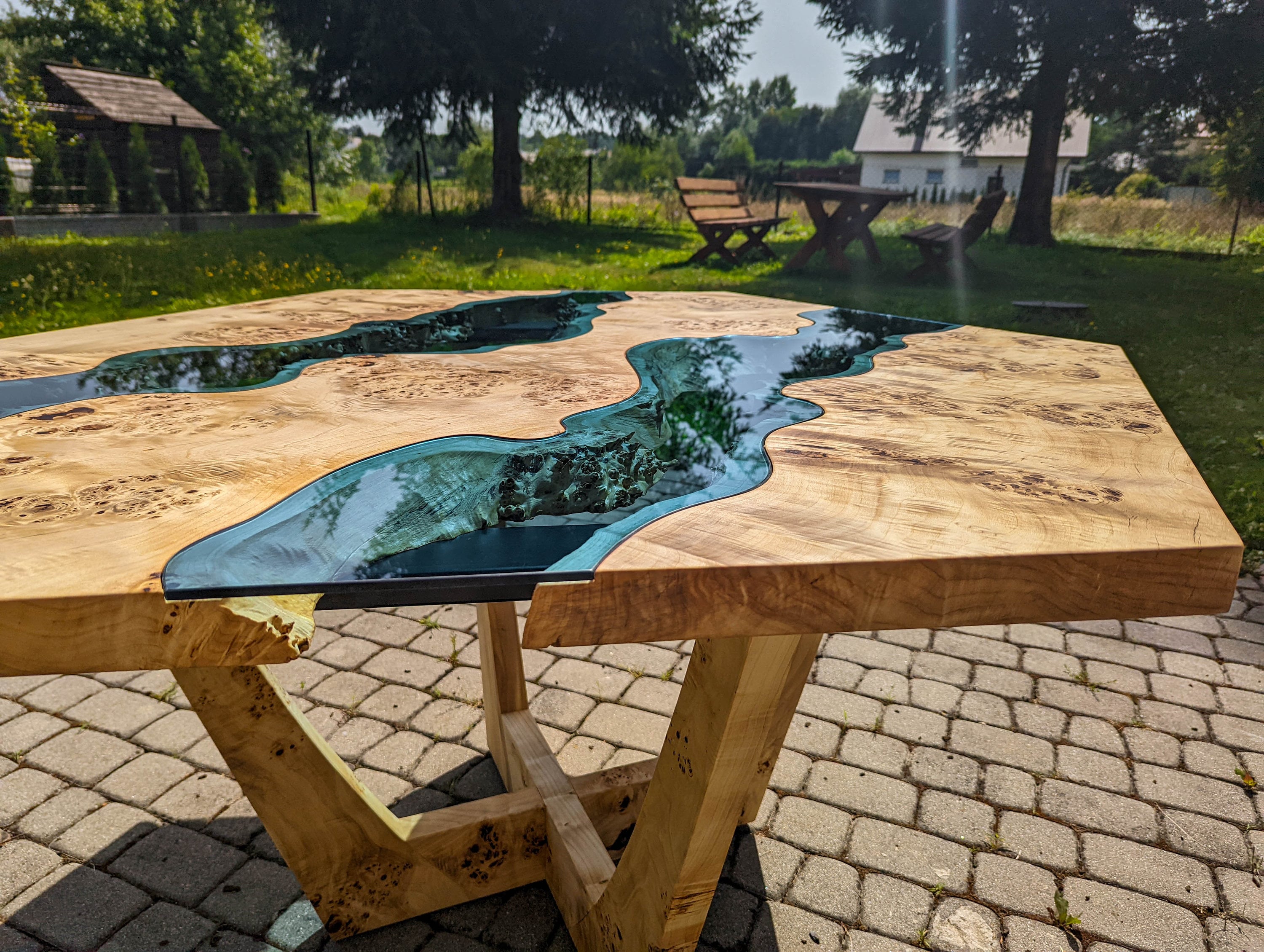 Available Hexagon Live Edge River Table refracta - Etsy