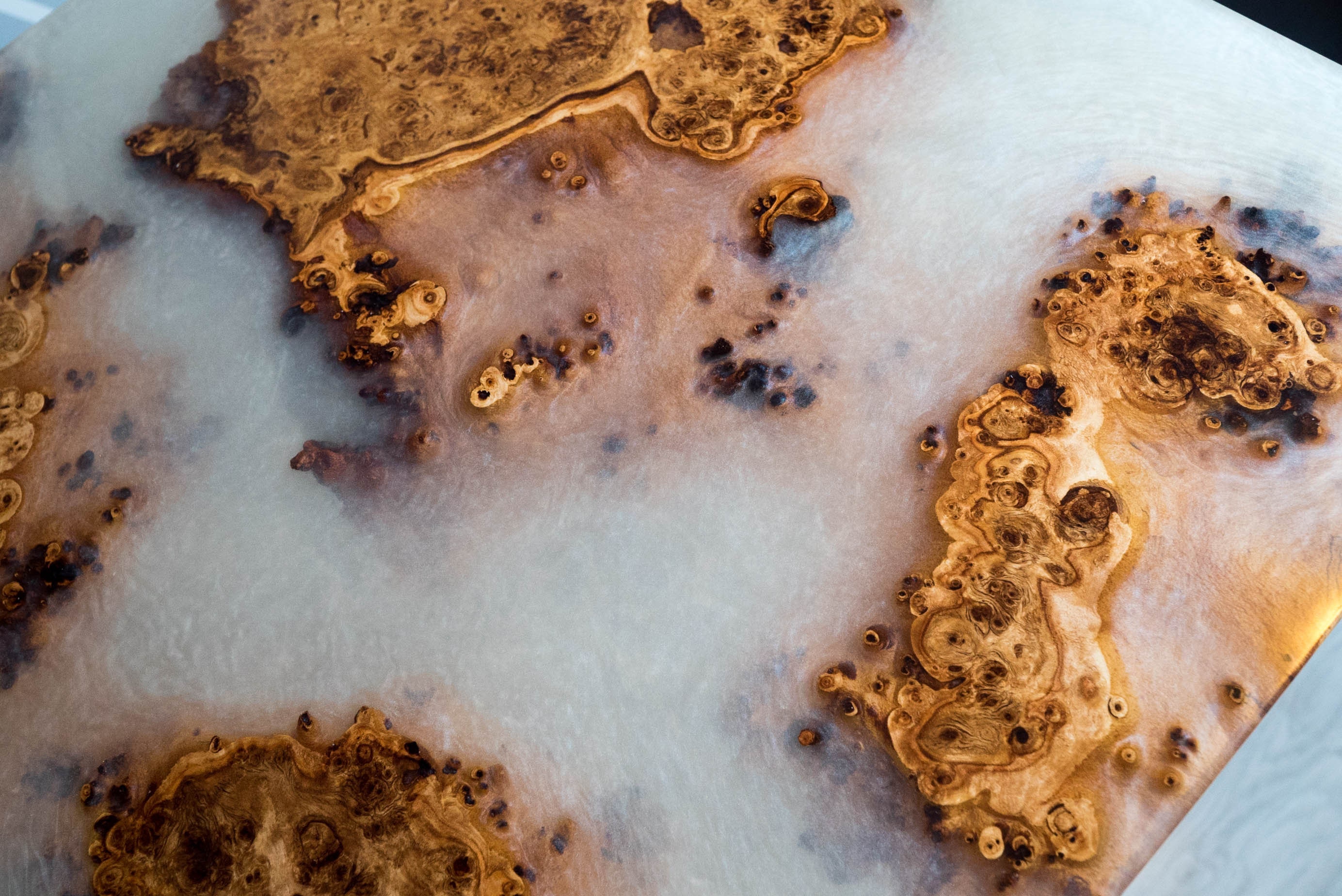 White Metallic Epoxy River Island Table - Etsy