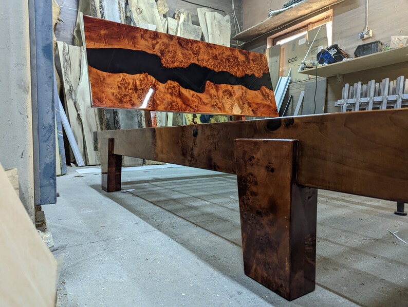 Dark Mappa Burl Black Epoxy River Bed - Etsy