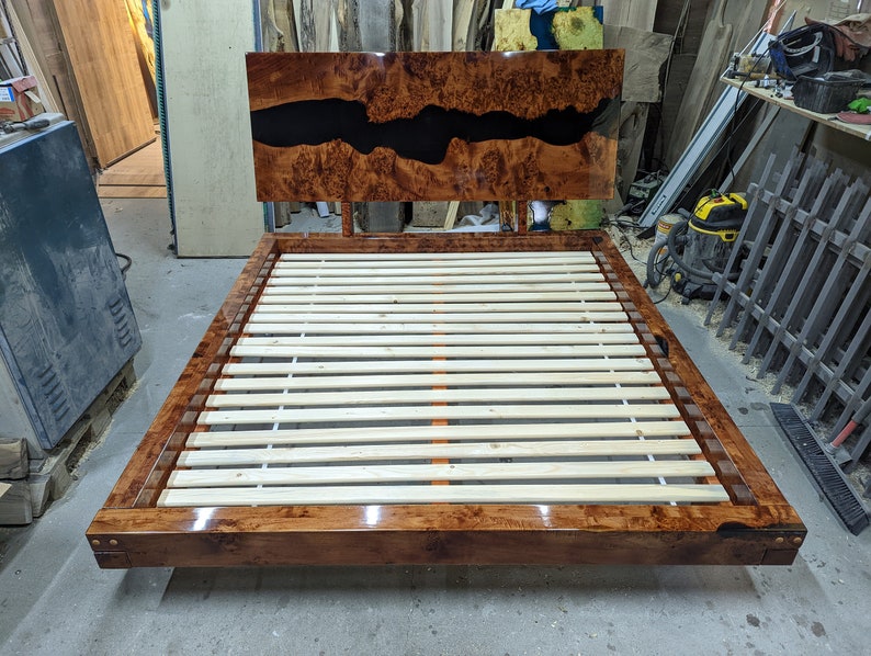 Dark Mappa Burl Black Epoxy River Bed - Etsy