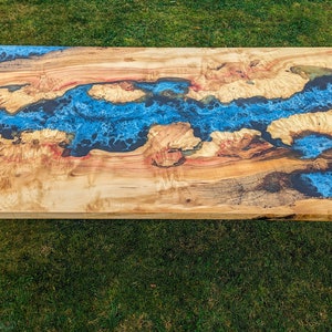 Available Ocean Epoxy River Table Made From Ash-leaf Maple Wood - Etsy