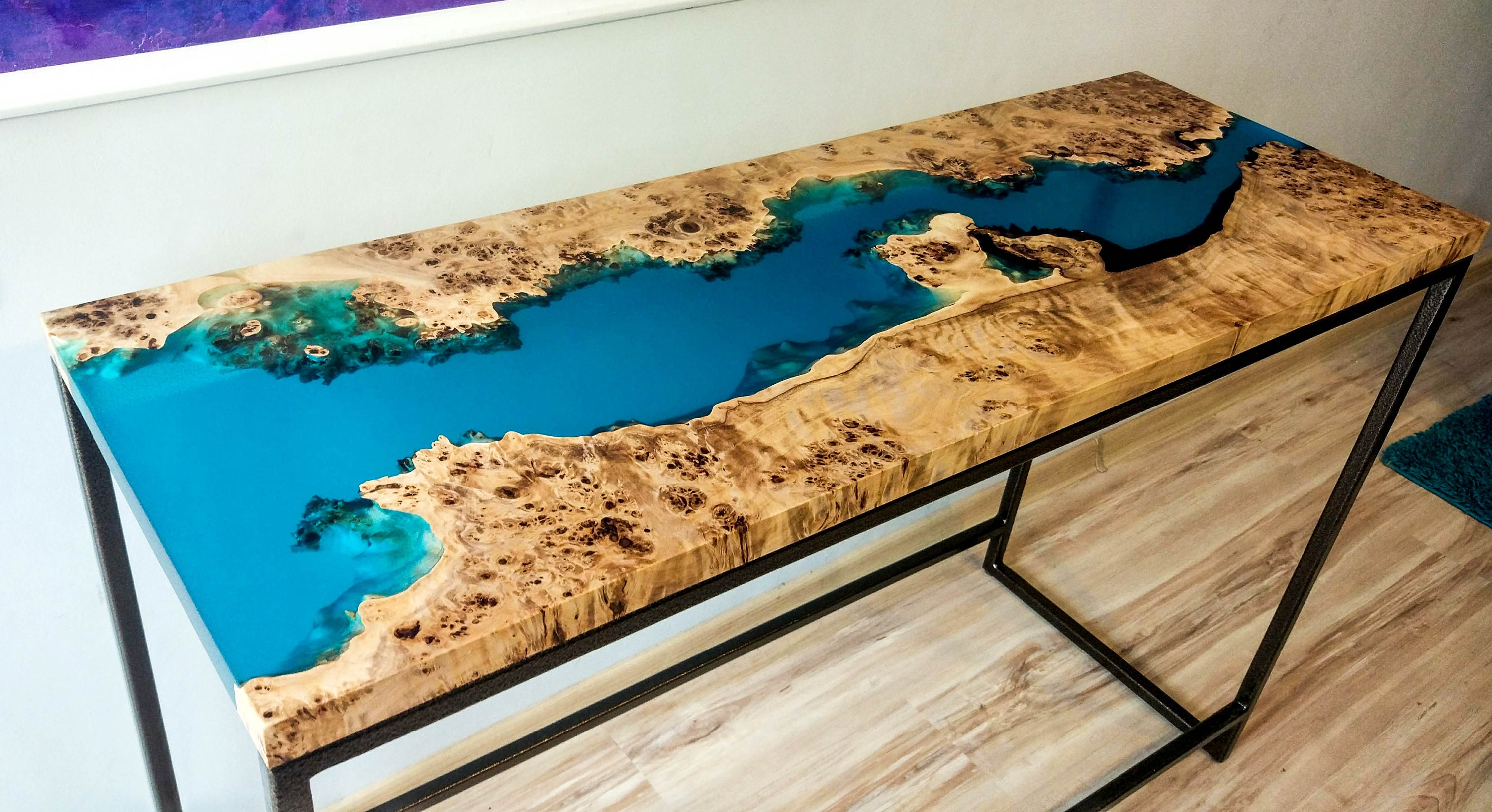 SOLD Entry River Table With Epoxy Inlay, Console River Table SOLD - Etsy