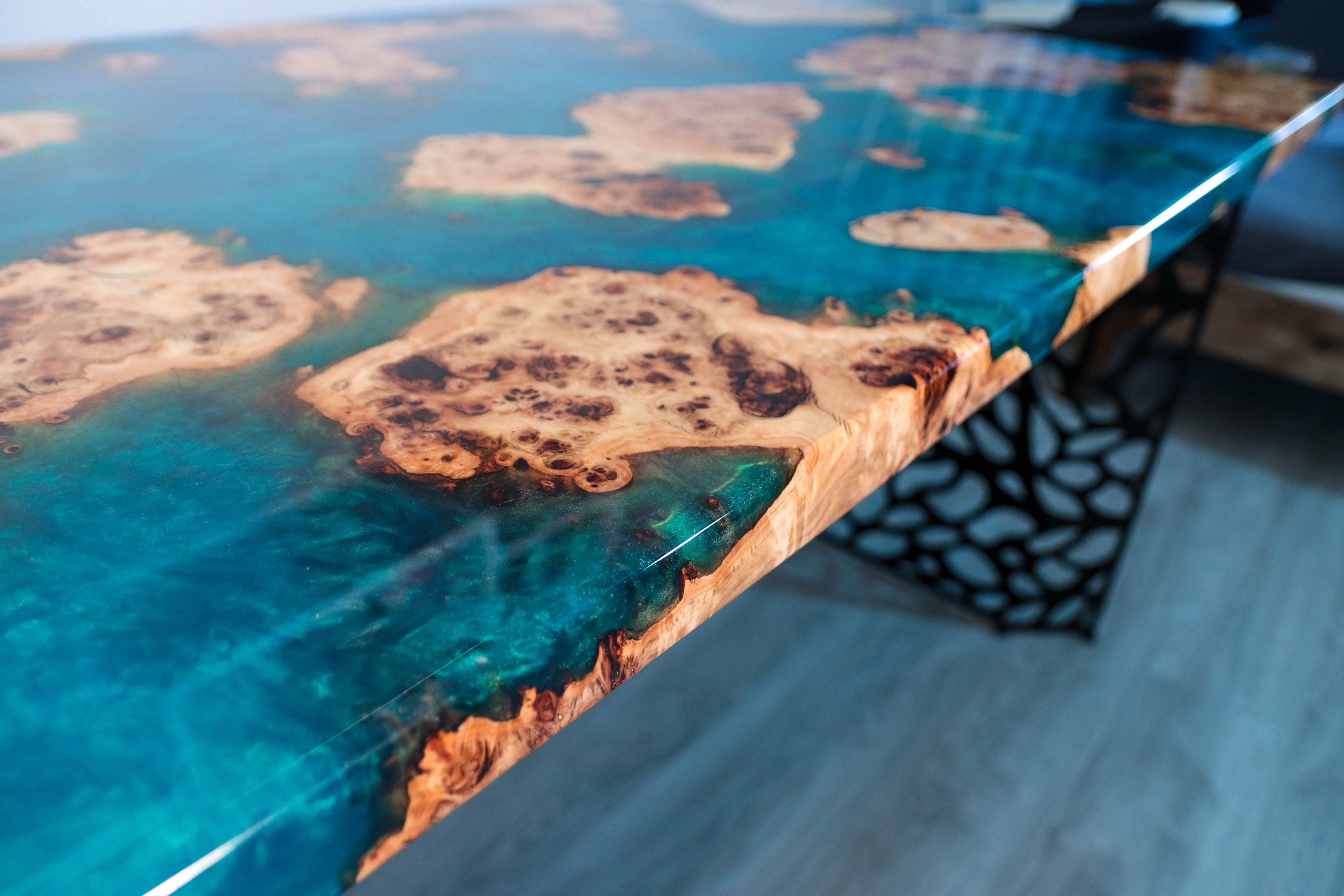 Blue Turquoise Archipelago Epoxy Resin River Table - Etsy