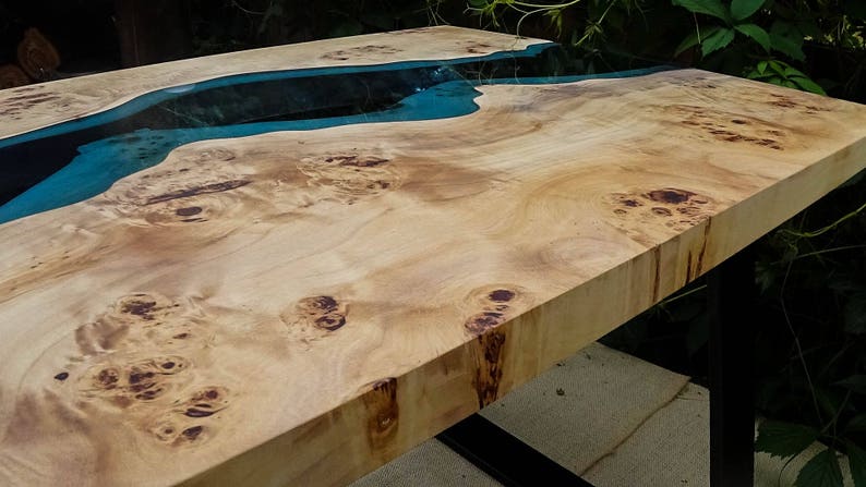 SOLD Live Edge River Table With Epoxy Resin SOLD - Etsy