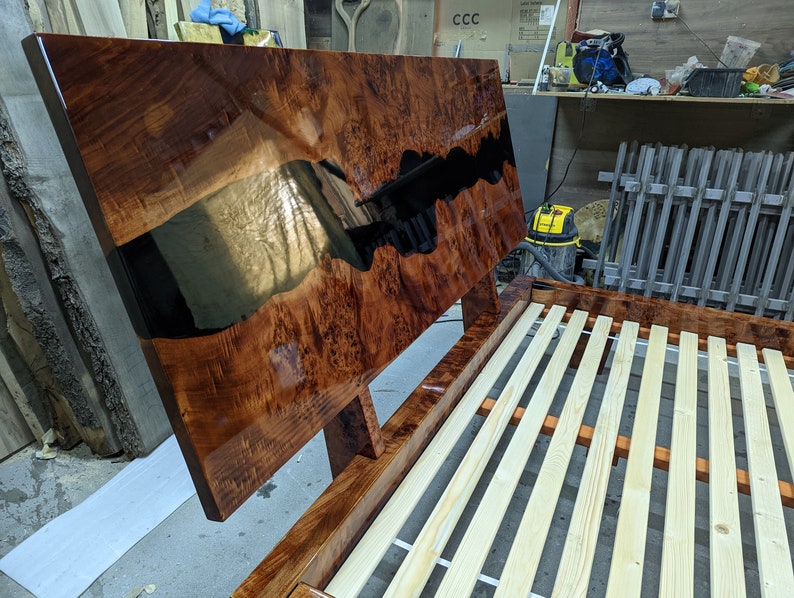 Dark Mappa Burl Black Epoxy River Bed - Etsy