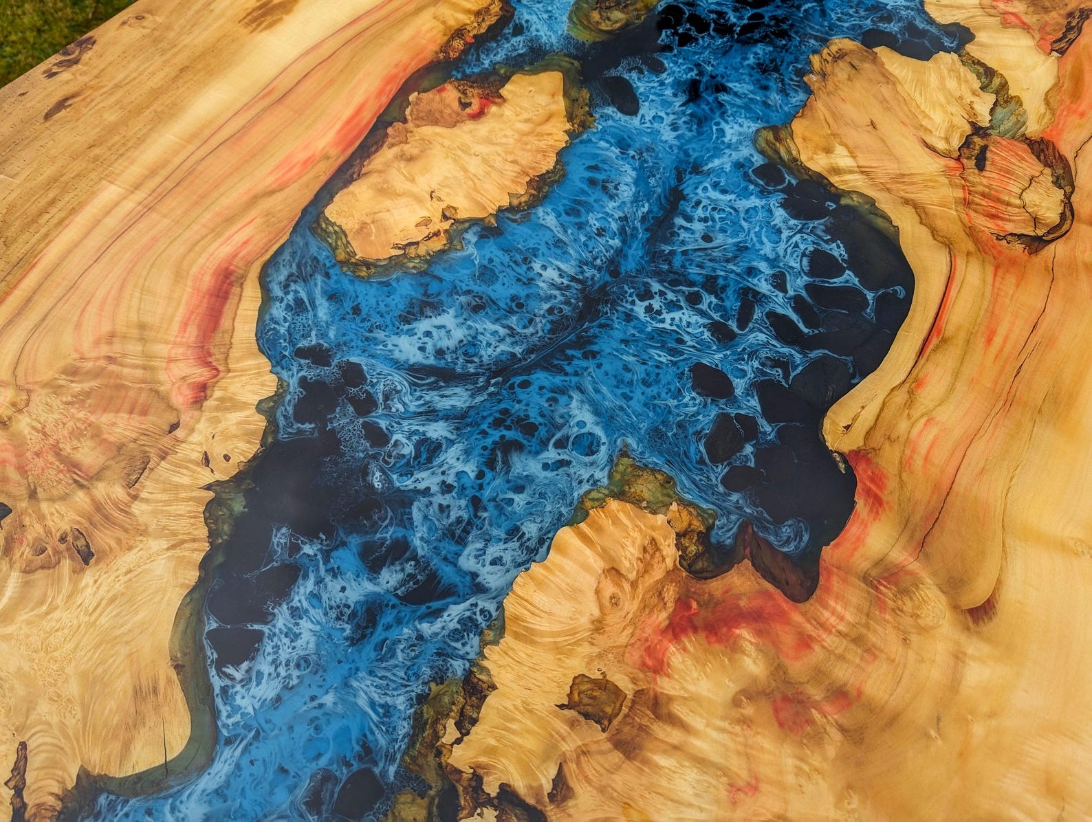Available, Ocean Epoxy River Table Made From Ash-leaf Maple Wood - Etsy