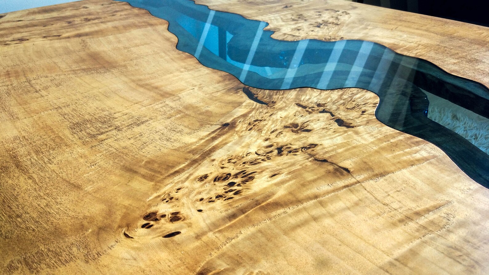 Live Edge River Glass Coffee Table - Etsy