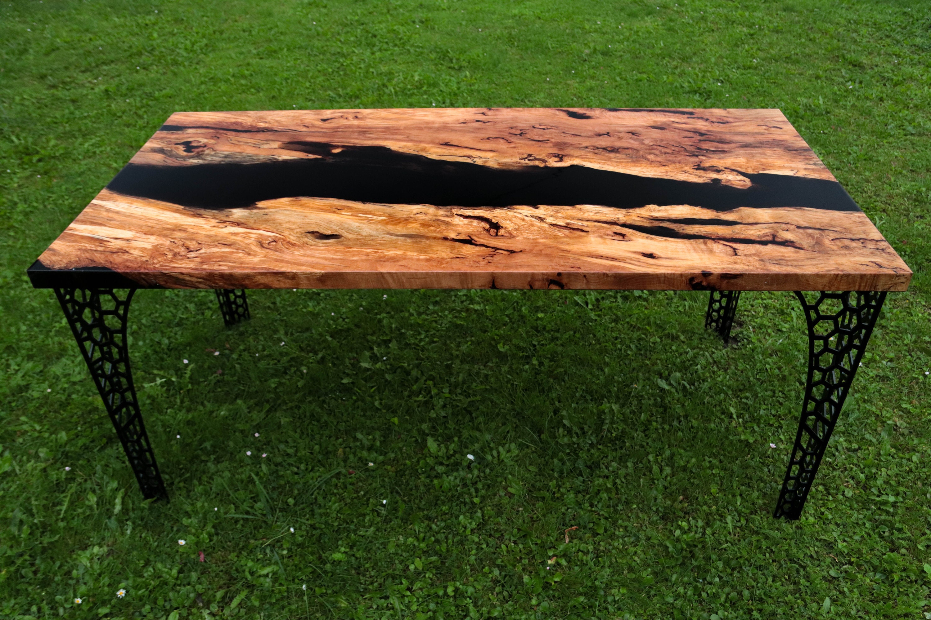 Available, Black Spalted Maple Epoxy Resin River Table - Etsy