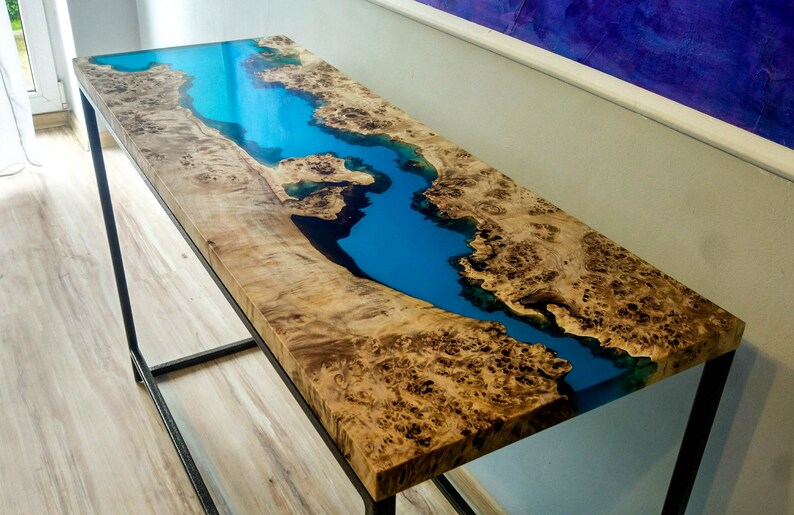 SOLD Entry River Table With Epoxy Inlay, Console River Table SOLD - Etsy