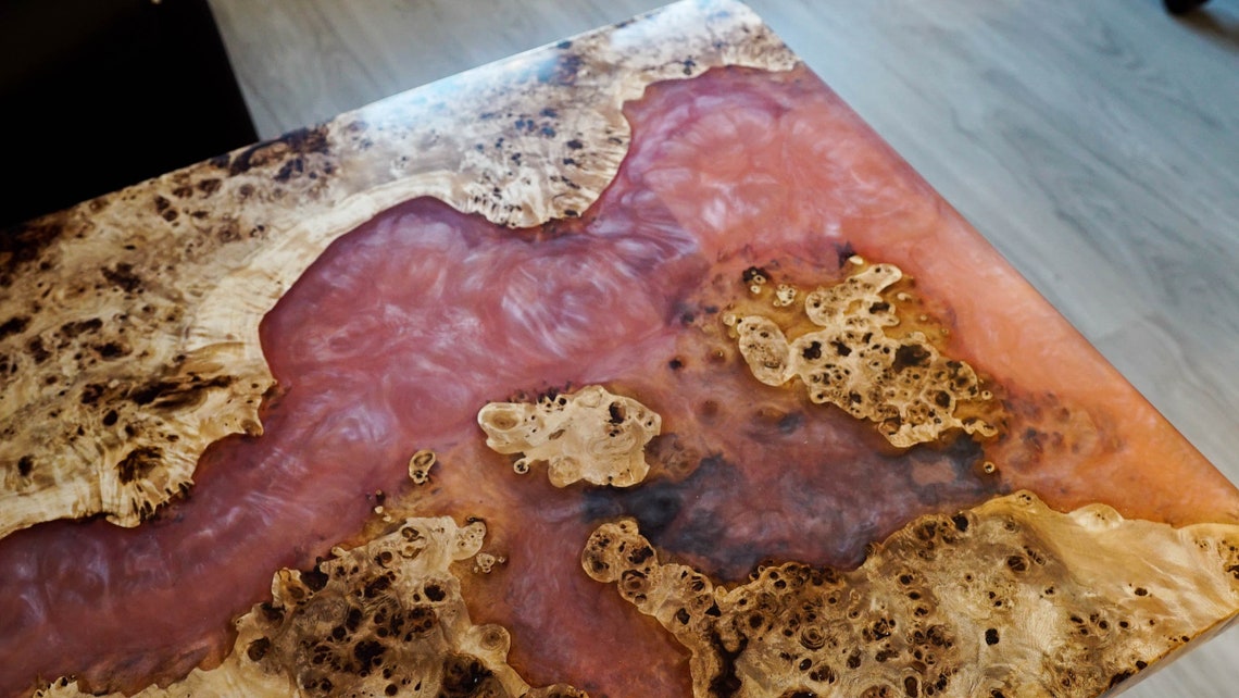 Available, River Pink Metalic Epoxy River Coffee Table With a Lake - Etsy