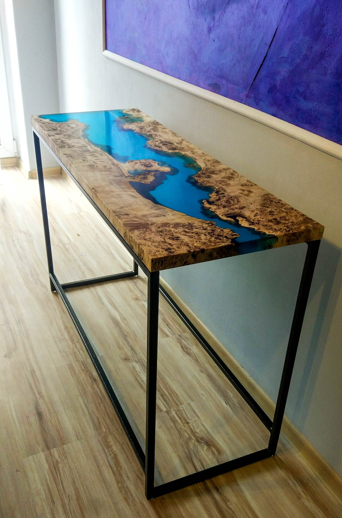 SOLD Entry River Table With Epoxy Inlay, Console River Table SOLD - Etsy