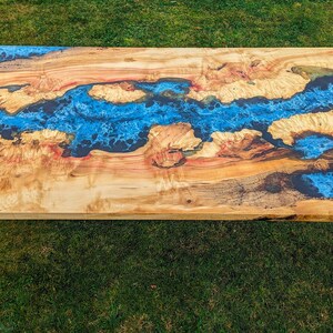 Available, Ocean Epoxy River Table Made From Ash-leaf Maple Wood - Etsy