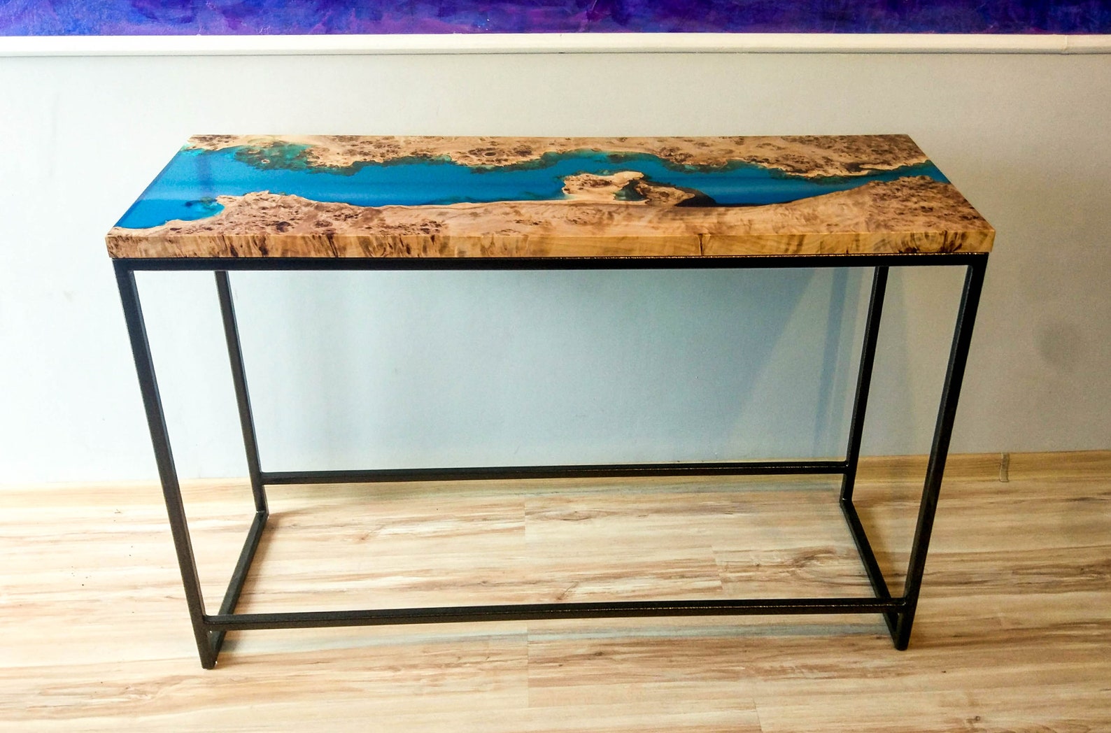 SOLD Entry River Table With Epoxy Inlay, Console River Table SOLD - Etsy
