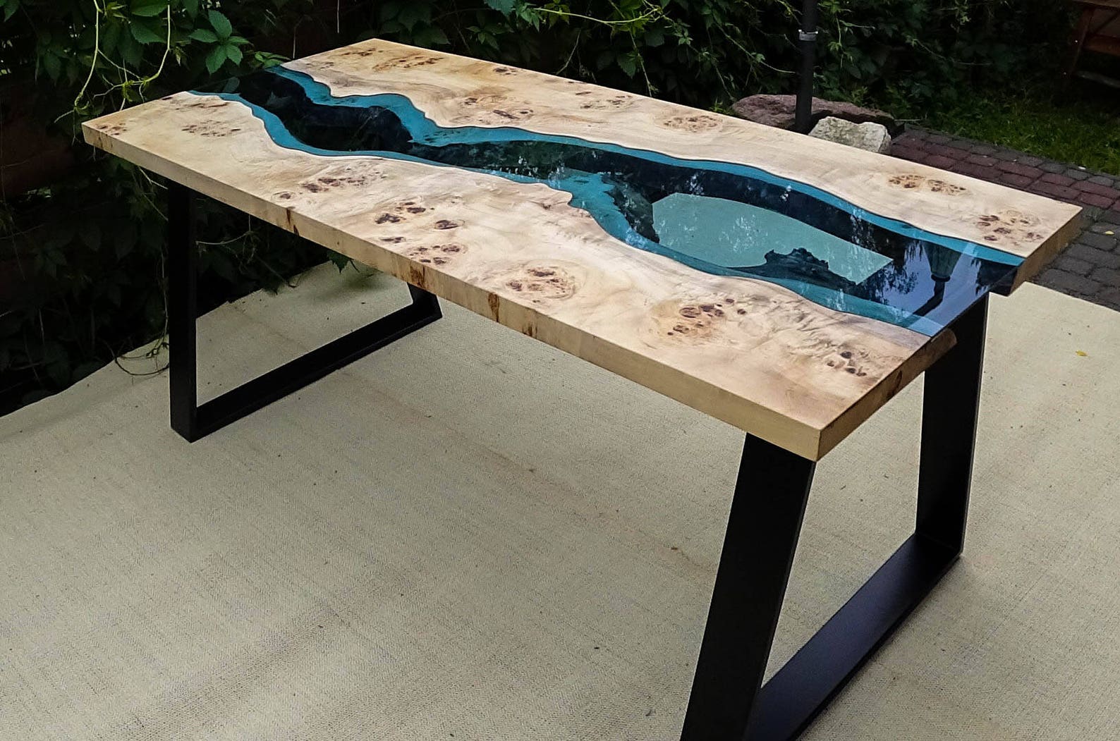 SOLD Live Edge River Table With Epoxy Resin SOLD - Etsy