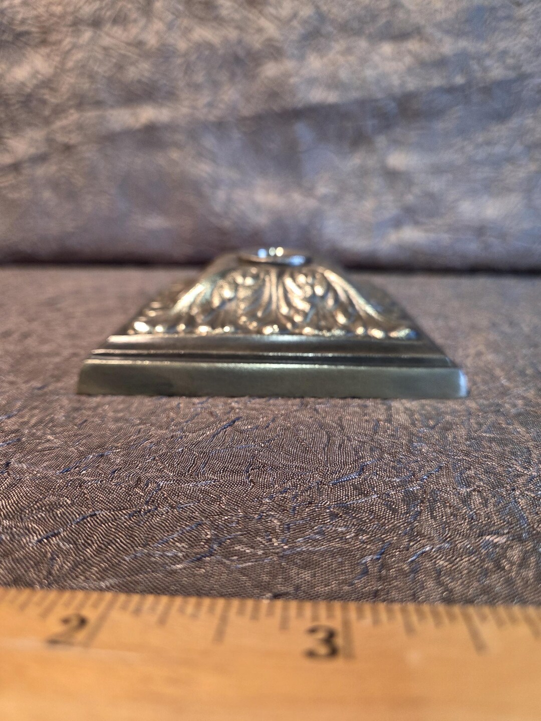Square Embossed Lamp Base or Bobesche Craft Hobby Part 3 3/4 ...