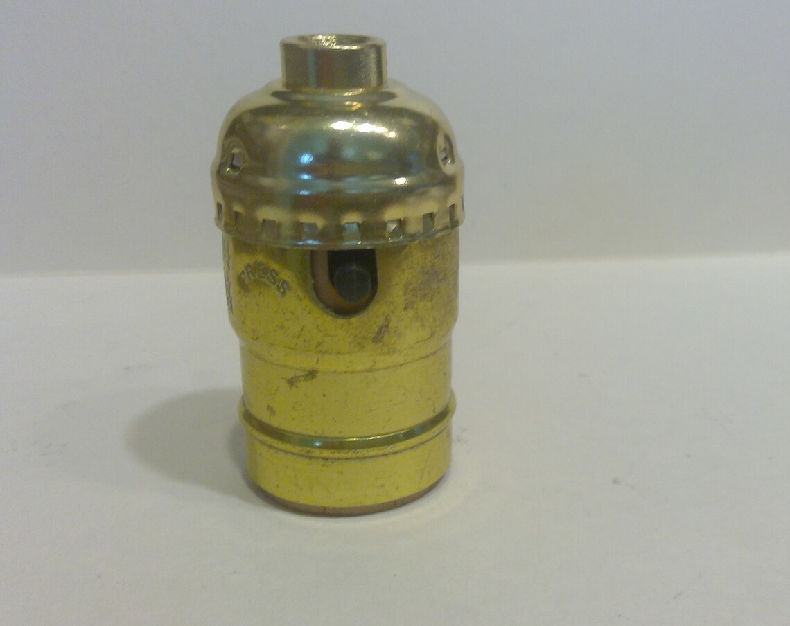 Push Through ON OFF Medium Base Bulb Lamp Socket in Gilt - Etsy