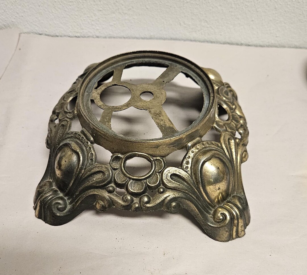 Vintage Antique Finish Oil Lamp Base Kero Oil Kerosene Style 7 1/2 ...