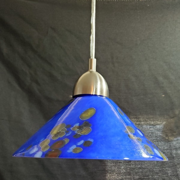 Blue Glass Pendant Light - Etsy