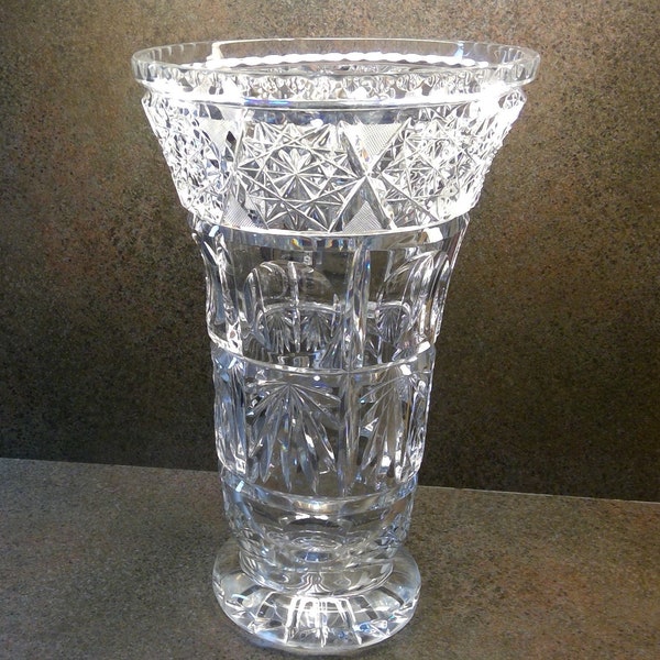 Cut Glass Vase - Etsy