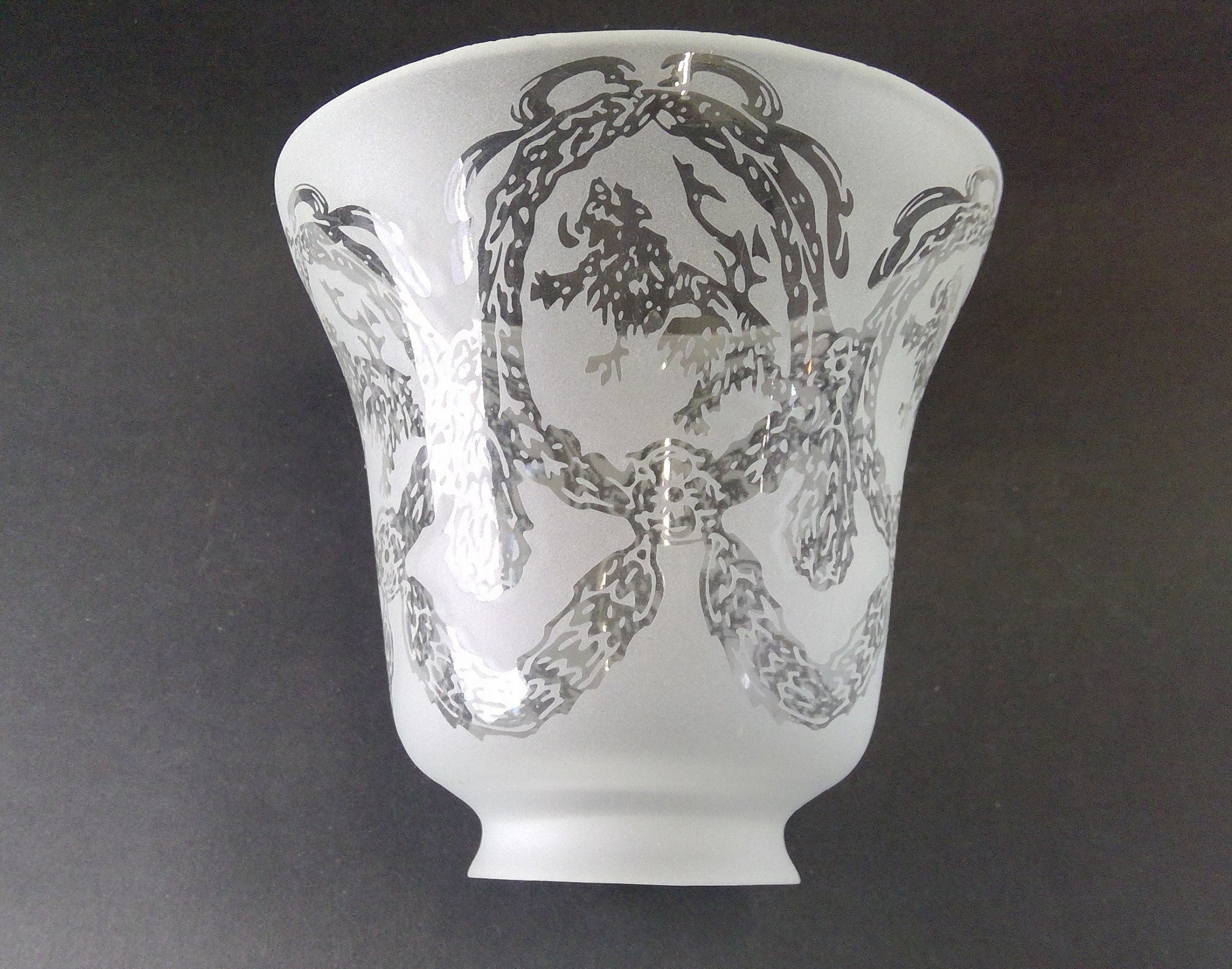 Standing Lion Acid Etched Design Fan, Lamp Fixture Shade 2 1/4" Fitter ...
