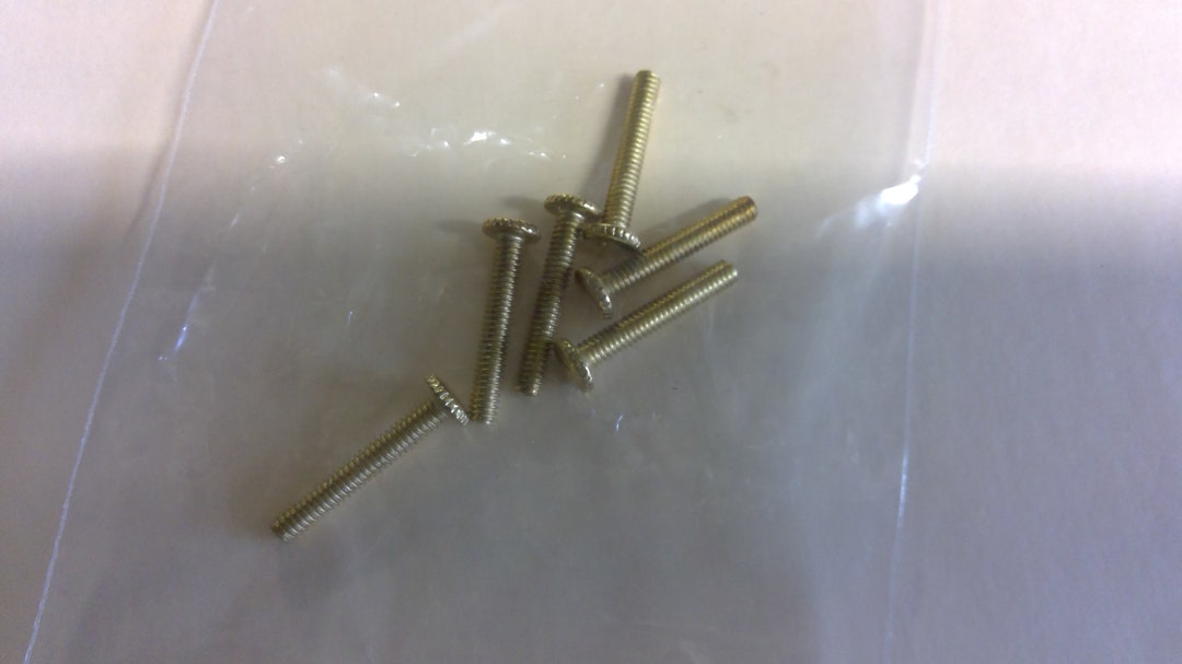 6 Thumb Screw Finish Brass Knurled Head Lamp Shade Holder Screws 8/32 ...