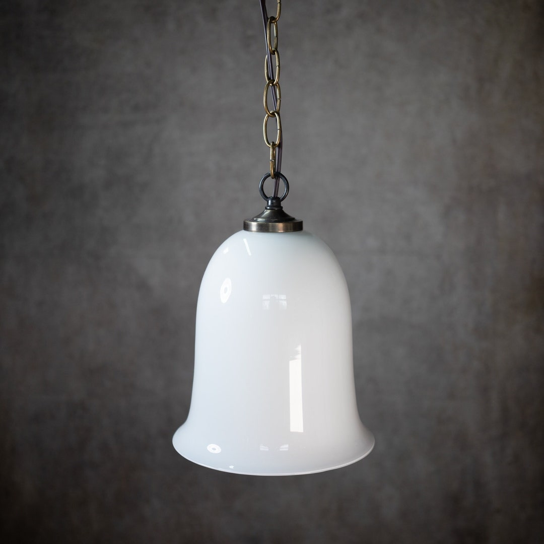 Opal Glass Bell Pendant Light Fixture Kitchen Pendant, Bar Free Ship - Etsy