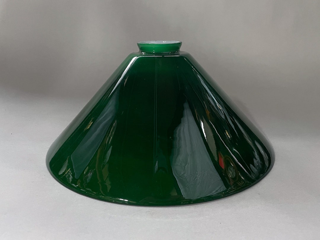12 Cone Shape Pendant Green Glass Shade - Etsy