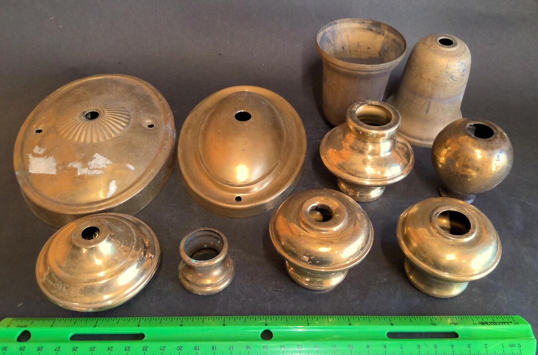 Assorted Lot of Brass Lamp Replacement Parts and Lighting Parts Hobby ...