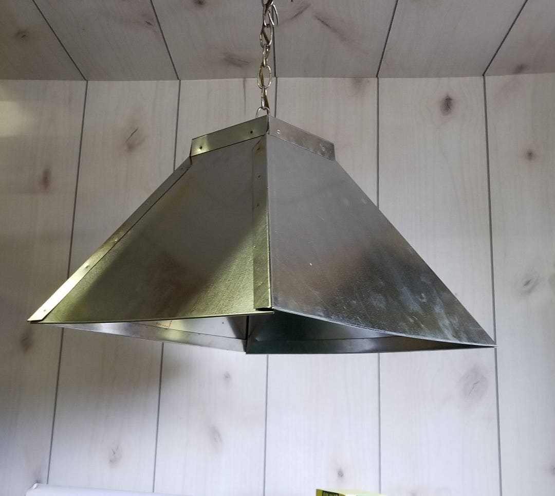 Square Industrial Hanging Light Fixture Metal Wired and Ready to Hang ...
