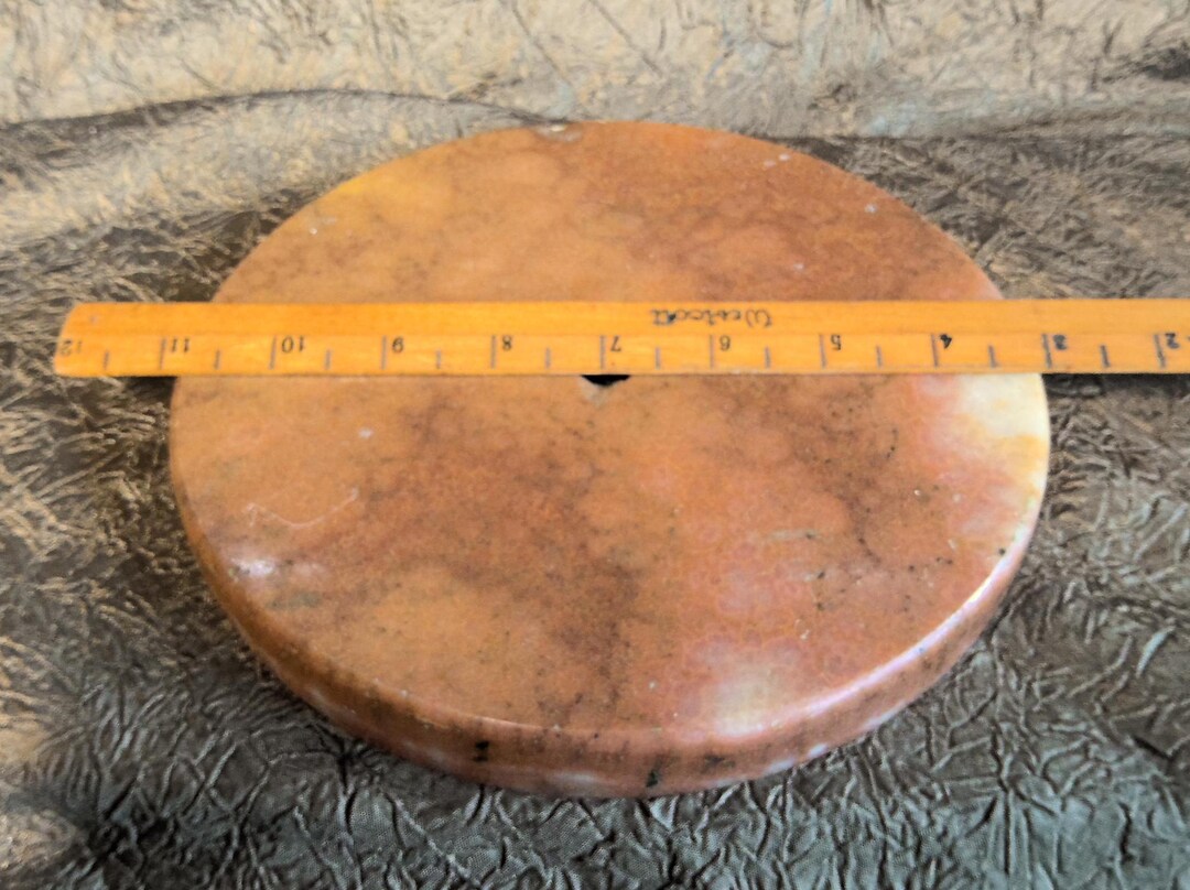 Vintage Round Marble Lamp Spacer 8" Wide DYI Reutilize Part NO Wireway ...