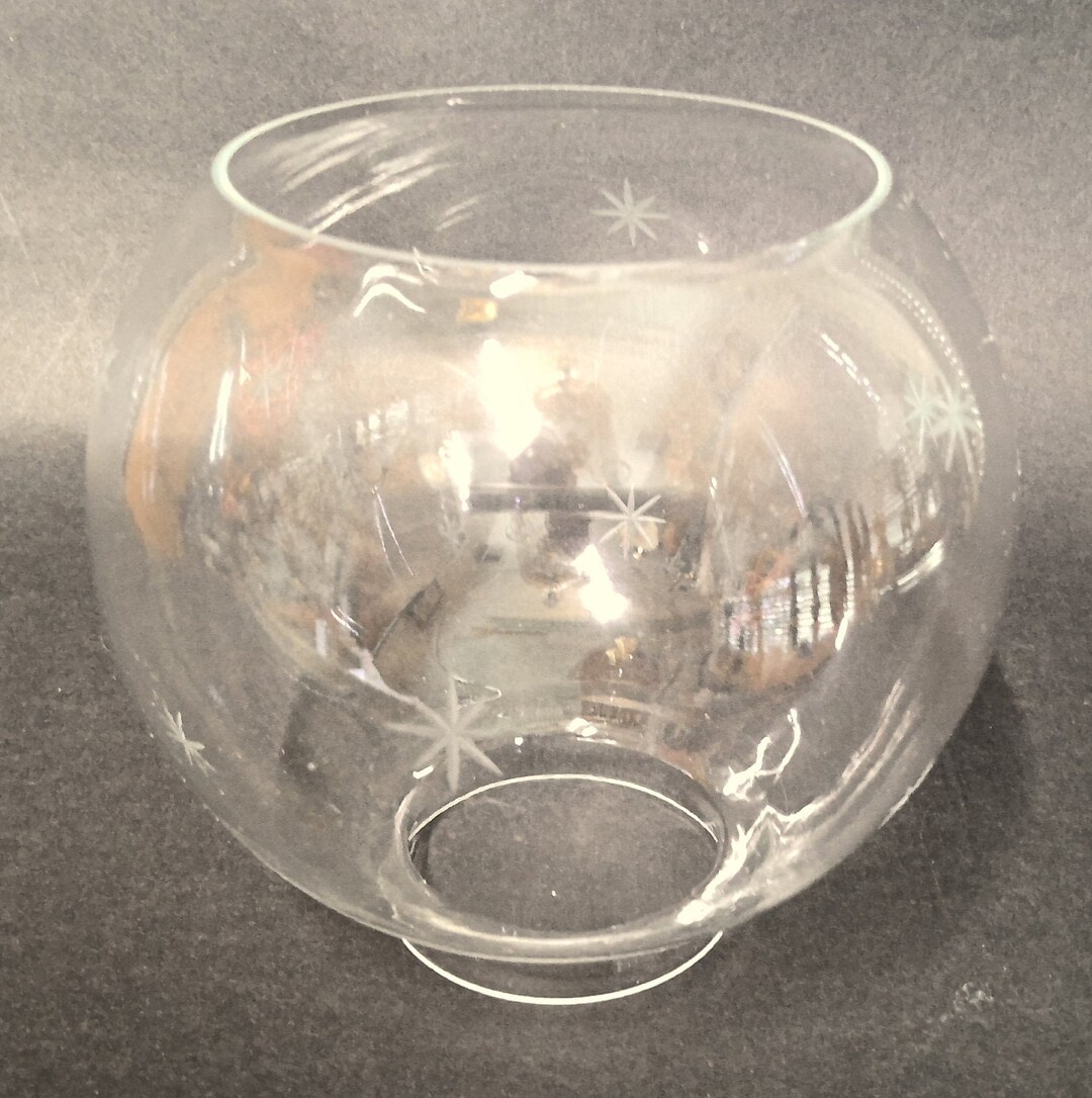 5" Clear Glass Ball Lamp Shade With Cut Stars 2 1/8" Holder - Etsy